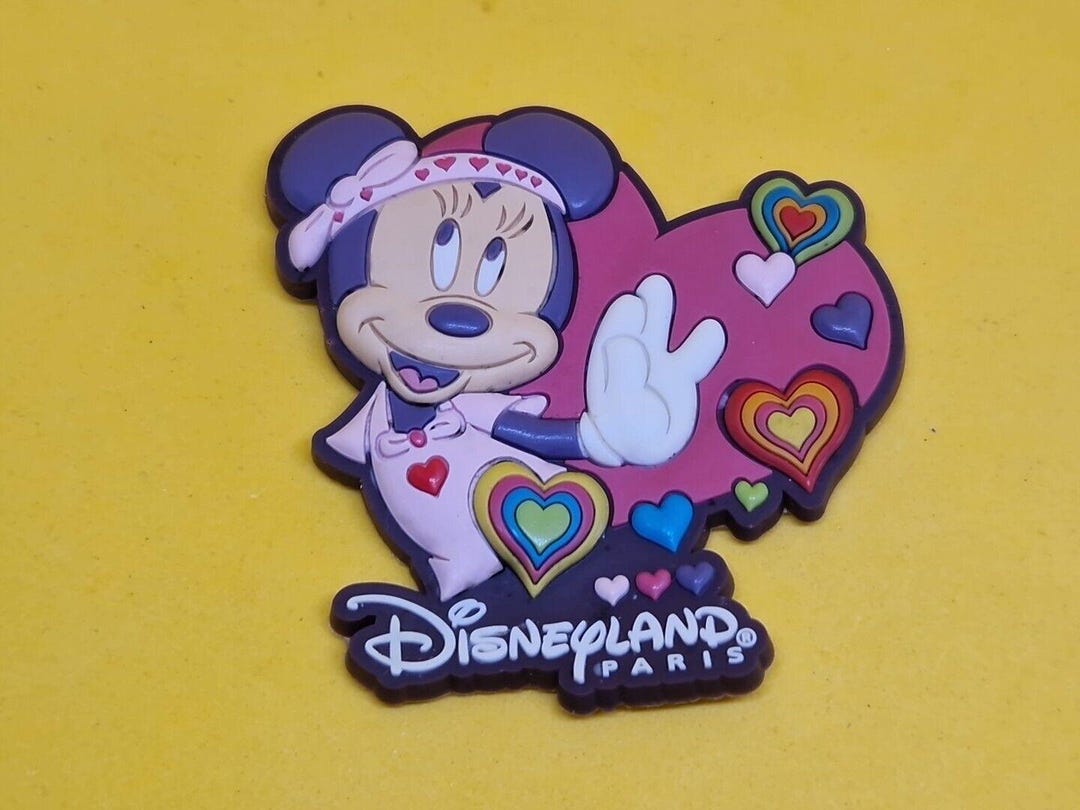 Disneyland Magnet Disneyland Paris Minnie Mouse Hearts Pink - Etsy