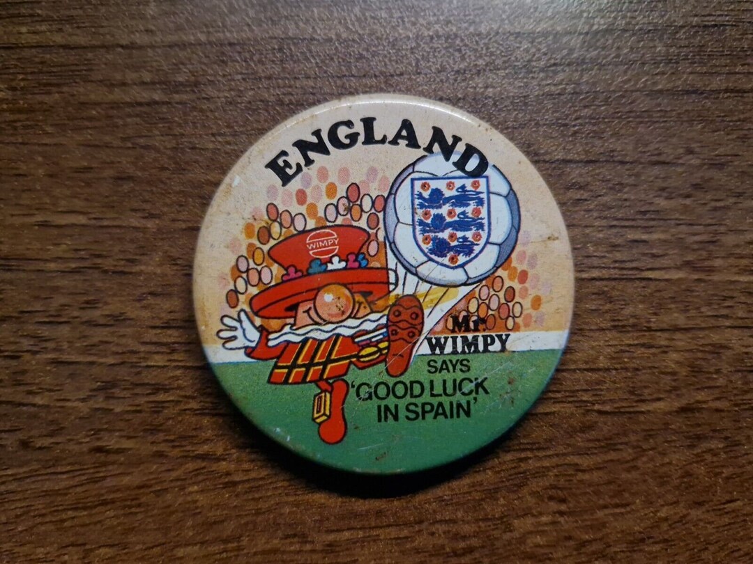 My Wimpy Retro Vintage Badge England Good Luck in Spain - Etsy