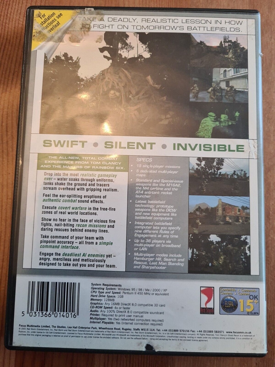 Tom Clancy's Ghost Recon PC Cd-rom Game - Etsy