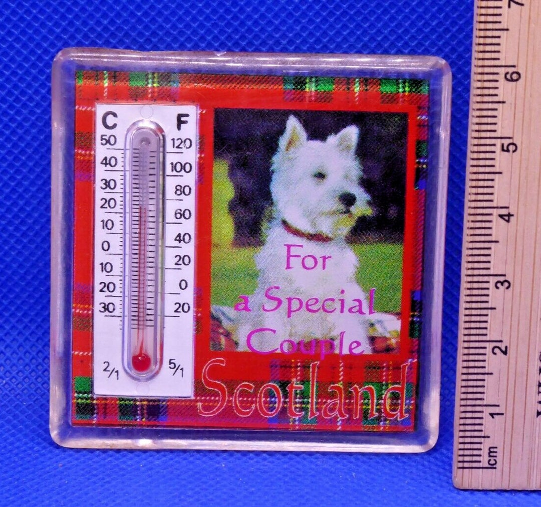 Fridge Magnet Thermometer Westie Terrier Dog Tartan Scotland - Etsy