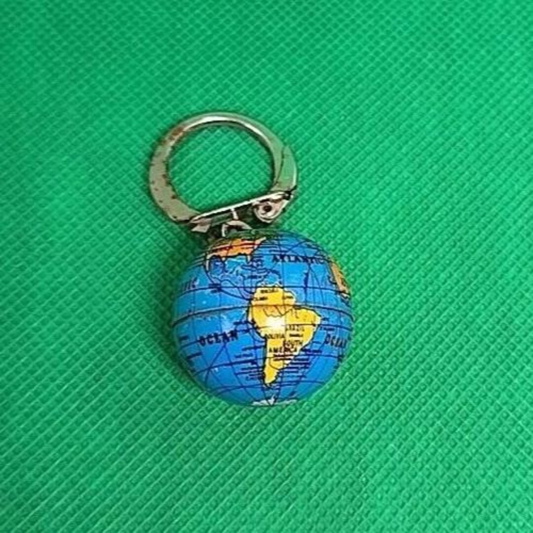 Keyring Key Ring - Vintage Globe World Map 80s 90s - Etsy