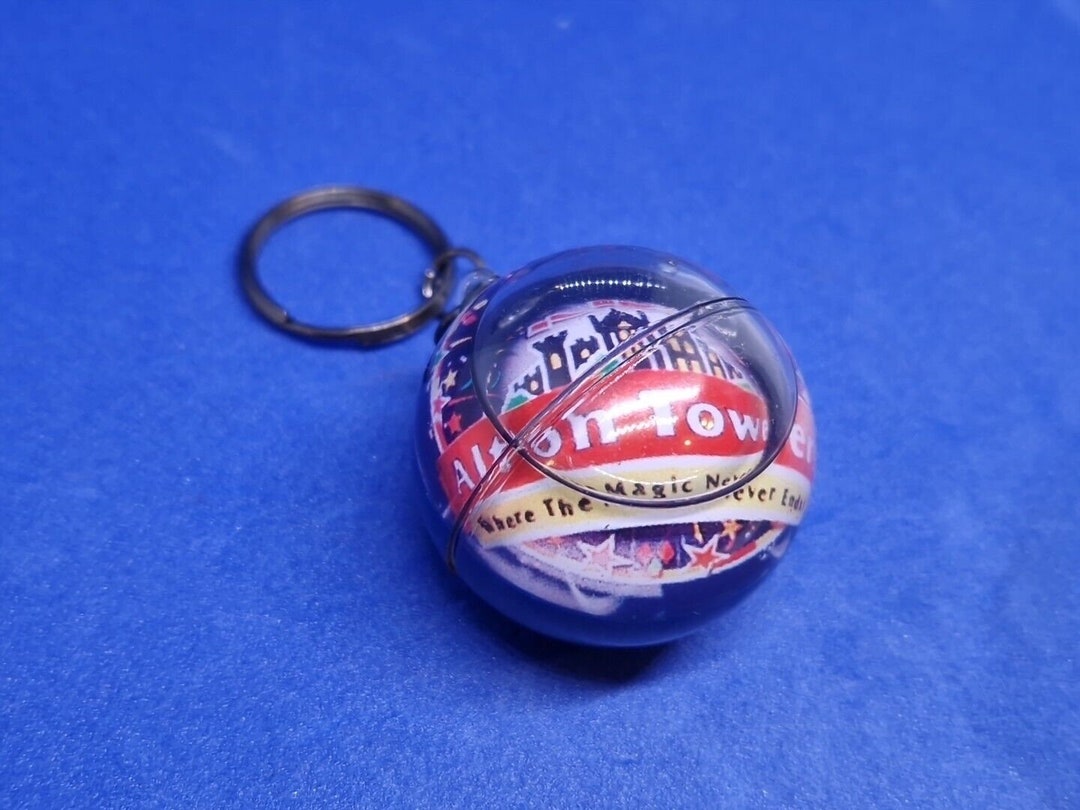 Keyring, Key Ring Alton Towers, Ball in Water Moving, Retro 90s - Etsy