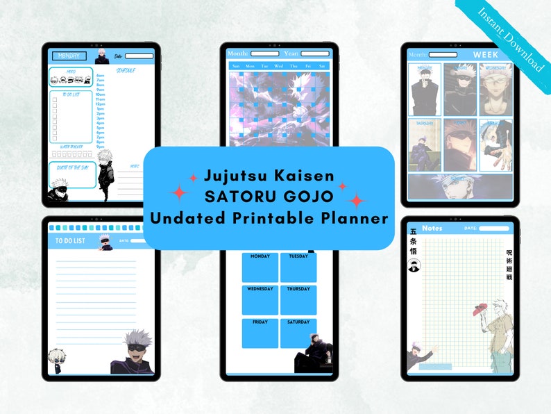 Anime Manga Planner Gojo Planner Gojo Anime Planner Digital - Etsy