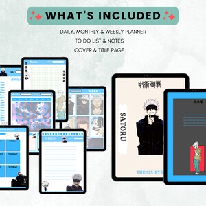 Anime Manga Planner, Gojo Planner, Gojo Anime Planner, Digital Anime ...