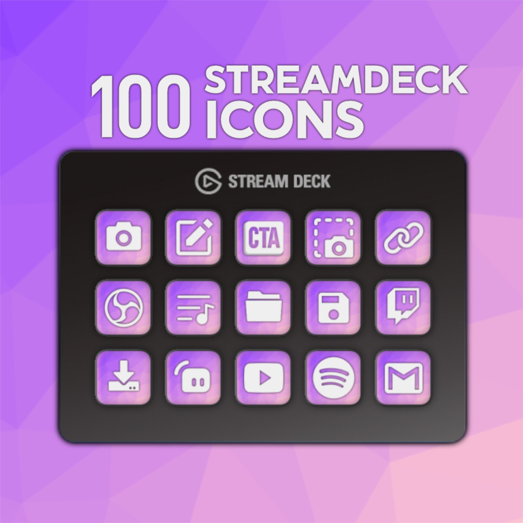 Streamdeck Icon Pack | 100 Simple and Elegant Icons for Your Streamdeck - Etsy