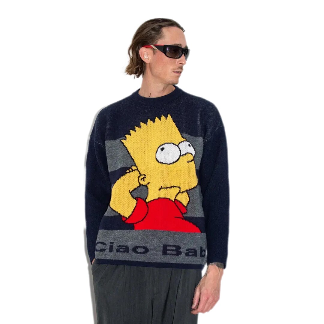 Italian Bart Simpson Knitted Quality Wool Chunky Jumper - Winter Jumper ...