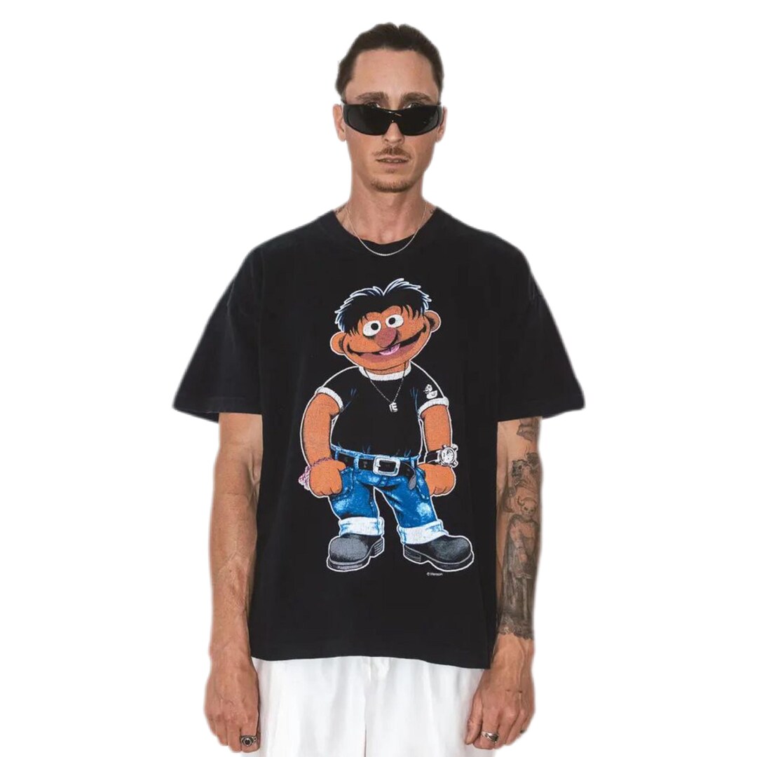 Collectible Muppet's Emie Cartoon Graphic T Shirt - Crew Neck Black ...