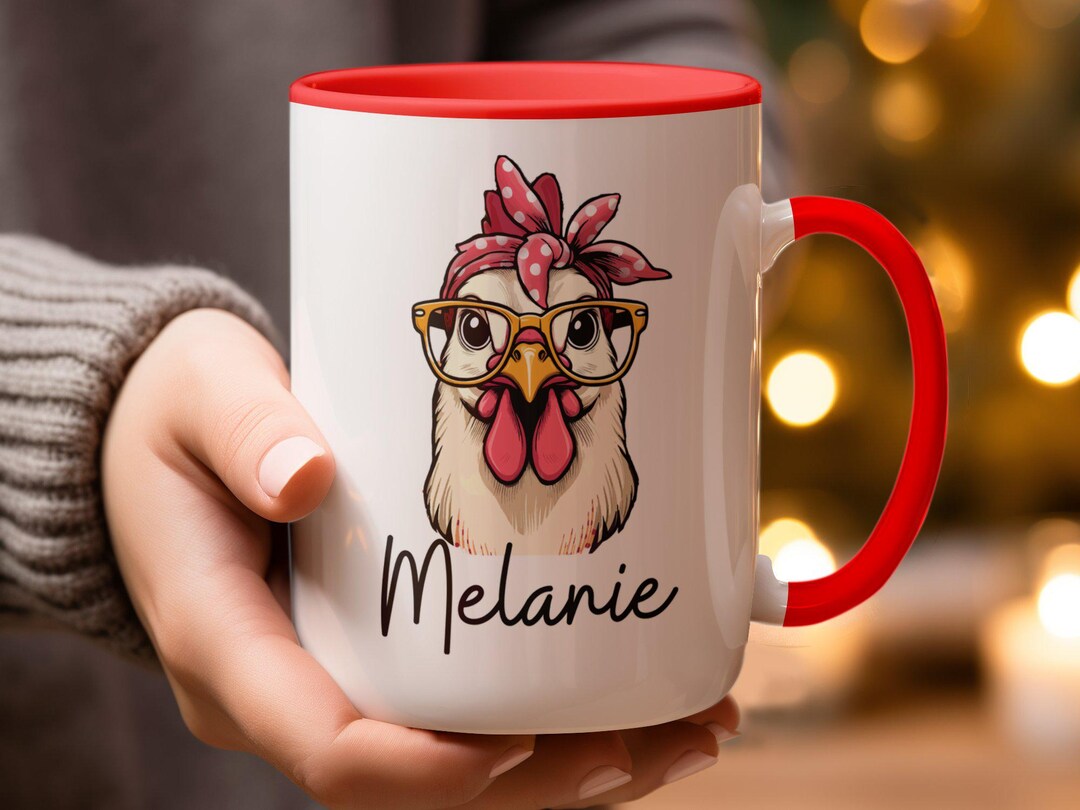 Personalized Chicken Mug - Crazy Chicken Lady, Chicken Gift Idea, Cute ...