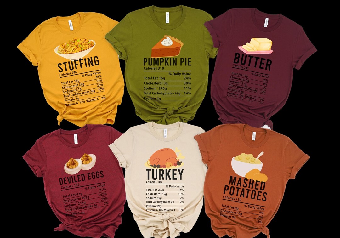 Nutrition Thanksgiving Food Shirts, Funny Thanksgiving Shirts, Funny ...