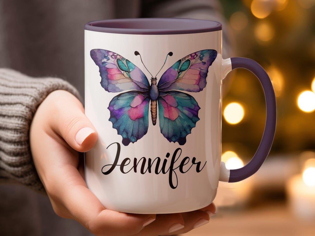 Butterfly Personalized Name Mug, Butterfly Lover Gift, Custom Name Mug ...