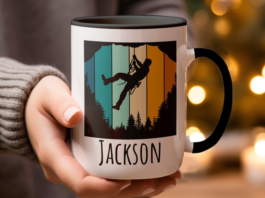 Custom Climbing Mug, Custom Design, Rock Climb, Outdoor Enthusiast ...