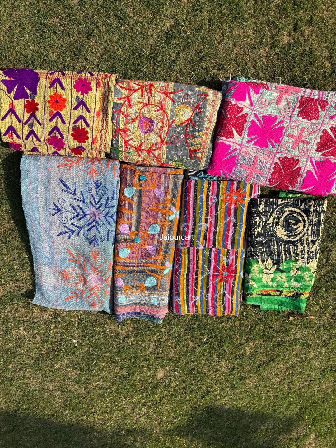 Vintage Suzani Kantha Quilt: Handmade Embroidered Throw, Antique ...