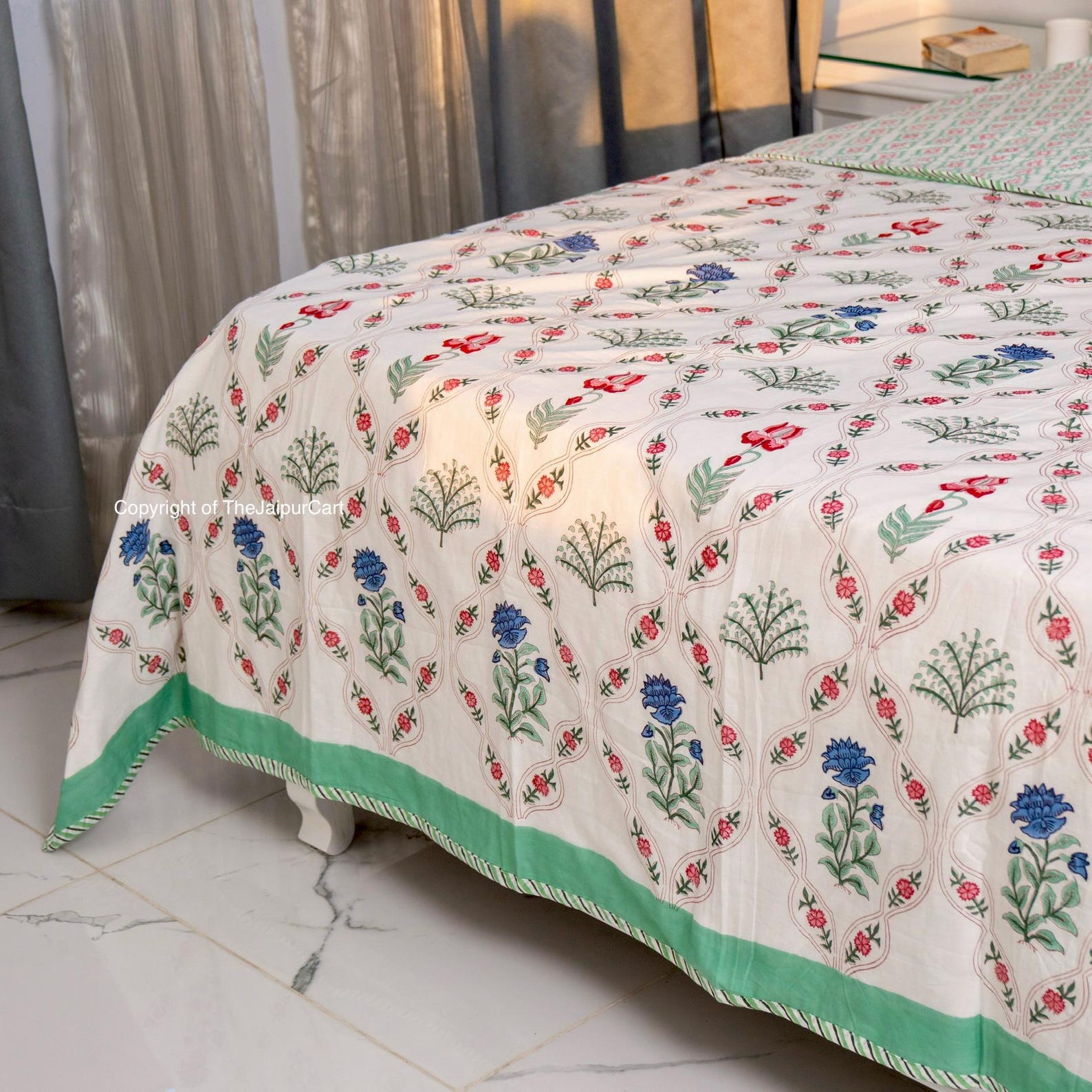 Multi Floral Dohar Summer Blanket Summer Quilt Indian Handcrafted ...
