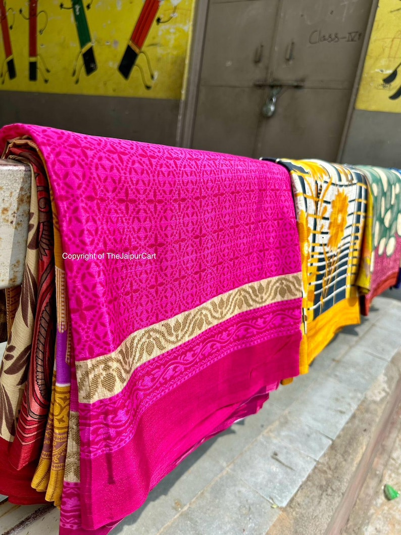 Used Saree Recycled up Cycled Sari for Home Decor Party Decor Theme ...