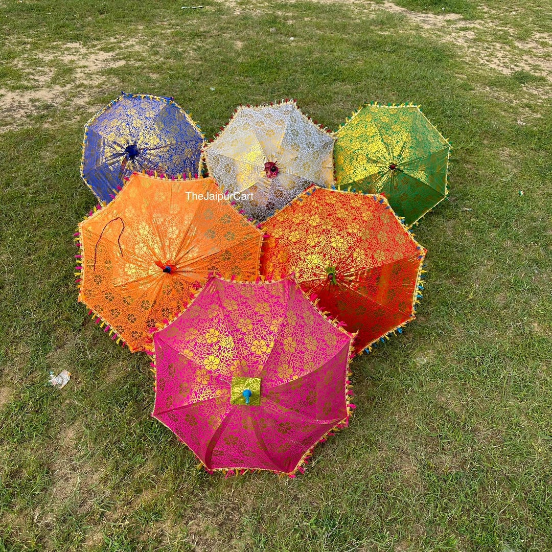 Wholesale Indian Umbrella Embroidery Umbrella Traditional Mehndi Decor ...