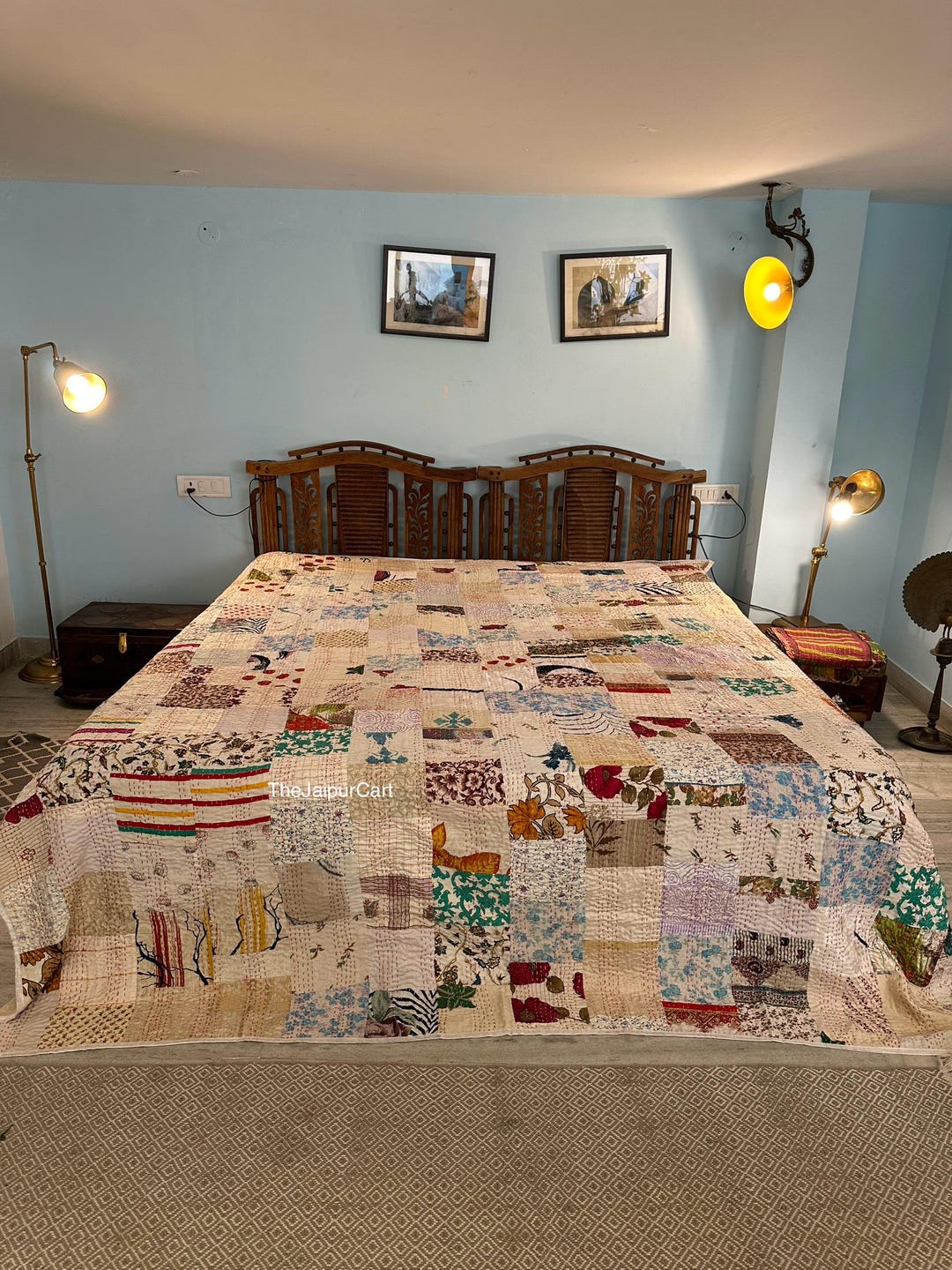 Vintage Handmade Patchwork Quilt - Etsy