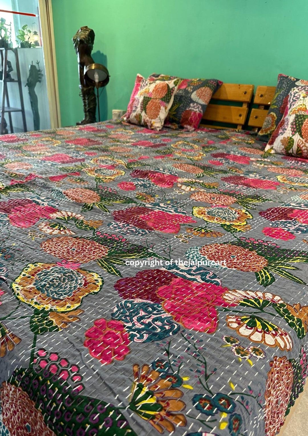 Large Selection : Cotton Kantha Indian Quilts Throw Bedspread Handmade ...
