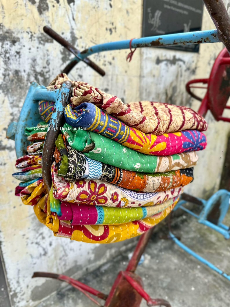 Vintage Cotton Kantha Vintage Quilts,vintage Kantha Quilt, Sari ...