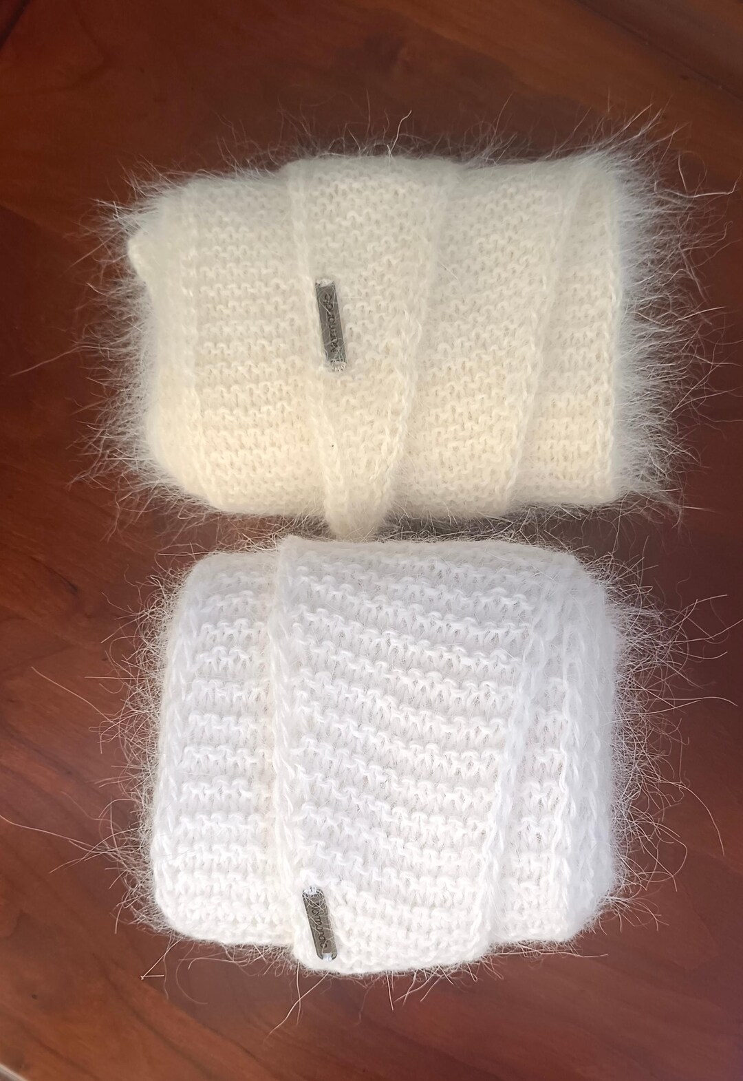 Sophie Angora Scarf, Luxury Handmade Mini Scarf in White or Buttercream ...