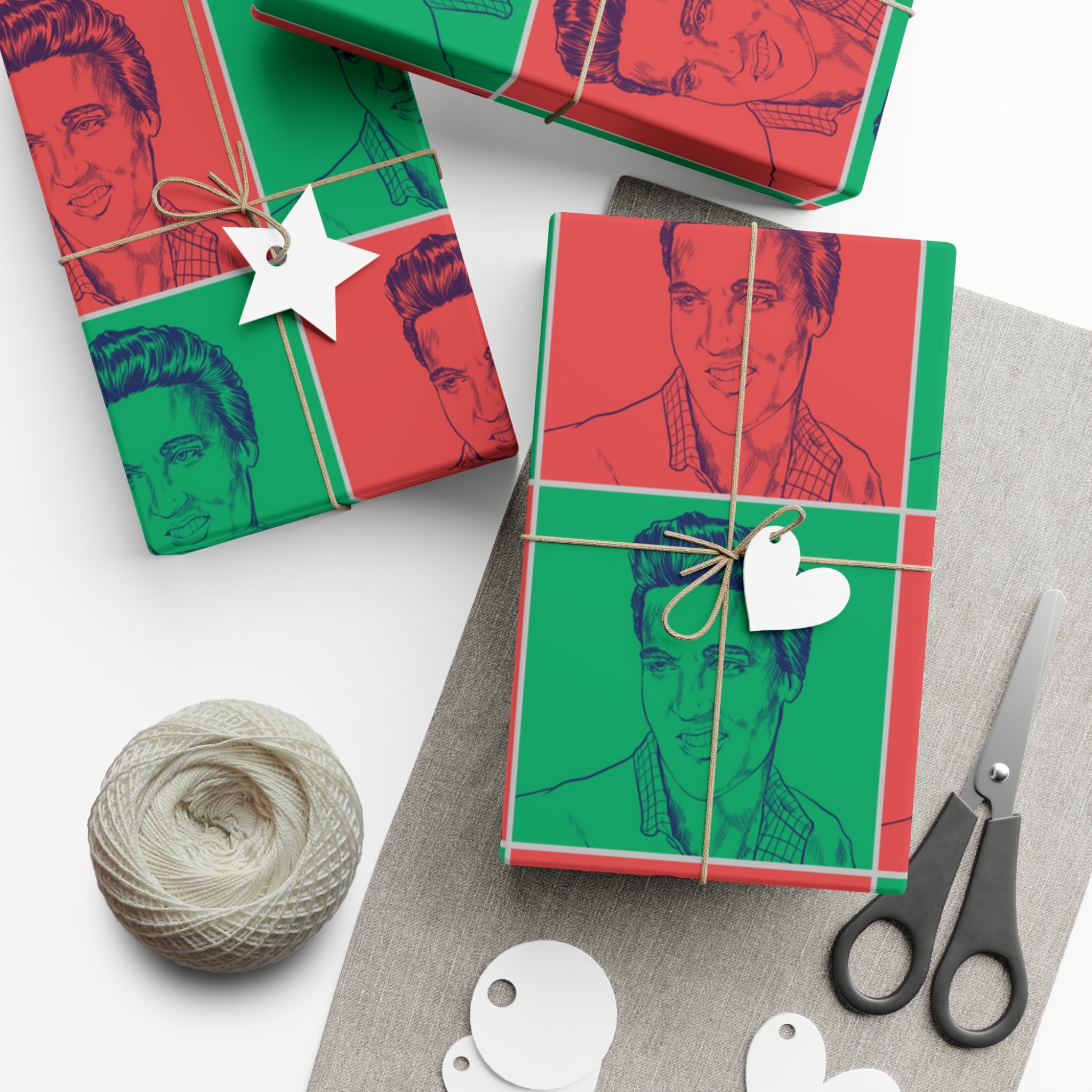 Elvis Presley Christmas Wrapping Paper, Gift Wrapping Paper sold by ...