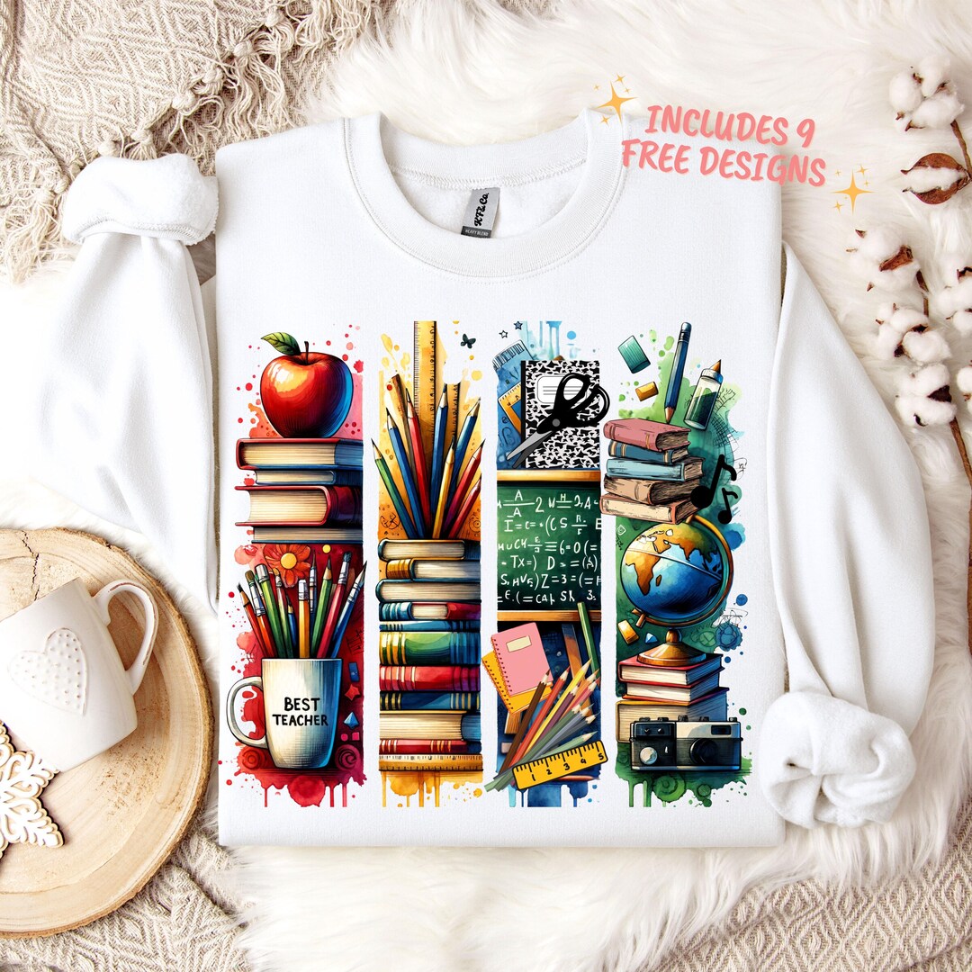 Best Teacher Watercolor PNG Sublimation Design, Brushstroke Elementary ...