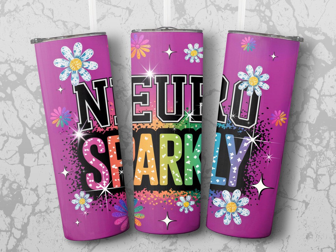 Neuro Sparkly Autism Spectrum ADHD 20oz Tumbler Wrap, Autistic Spectrum ...