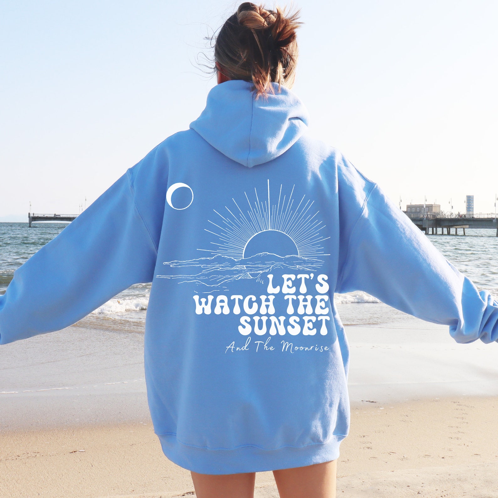 Lets Watch the Sunset Hoodie Ocean Beach Hoodie Sunset Summer Hoodie ...