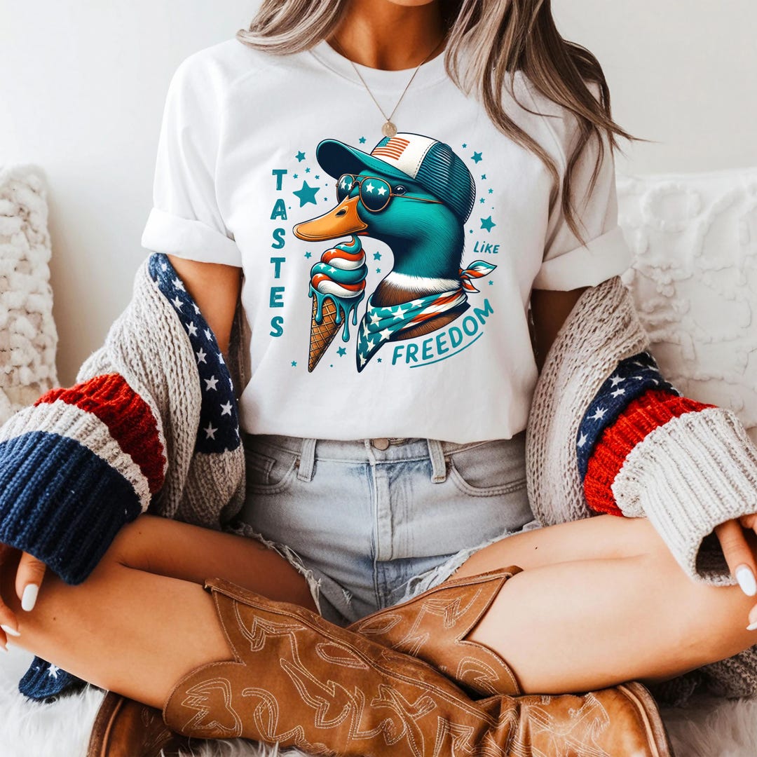 Tastes Like Freedom PNG, 4th of July Duck Patriotic Sublimation PNG ...