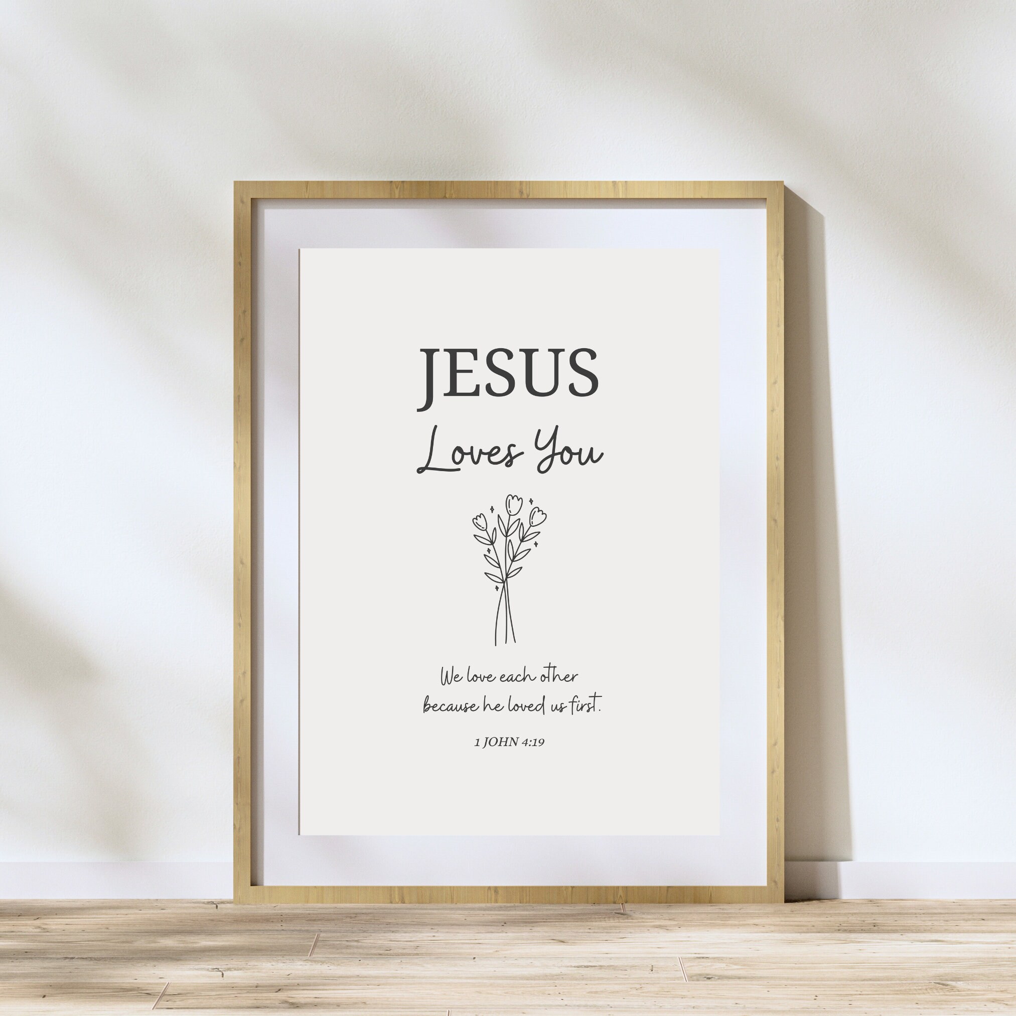 Jesus Loves You Bible Verse Poster Bible Quote Art Print - Etsy