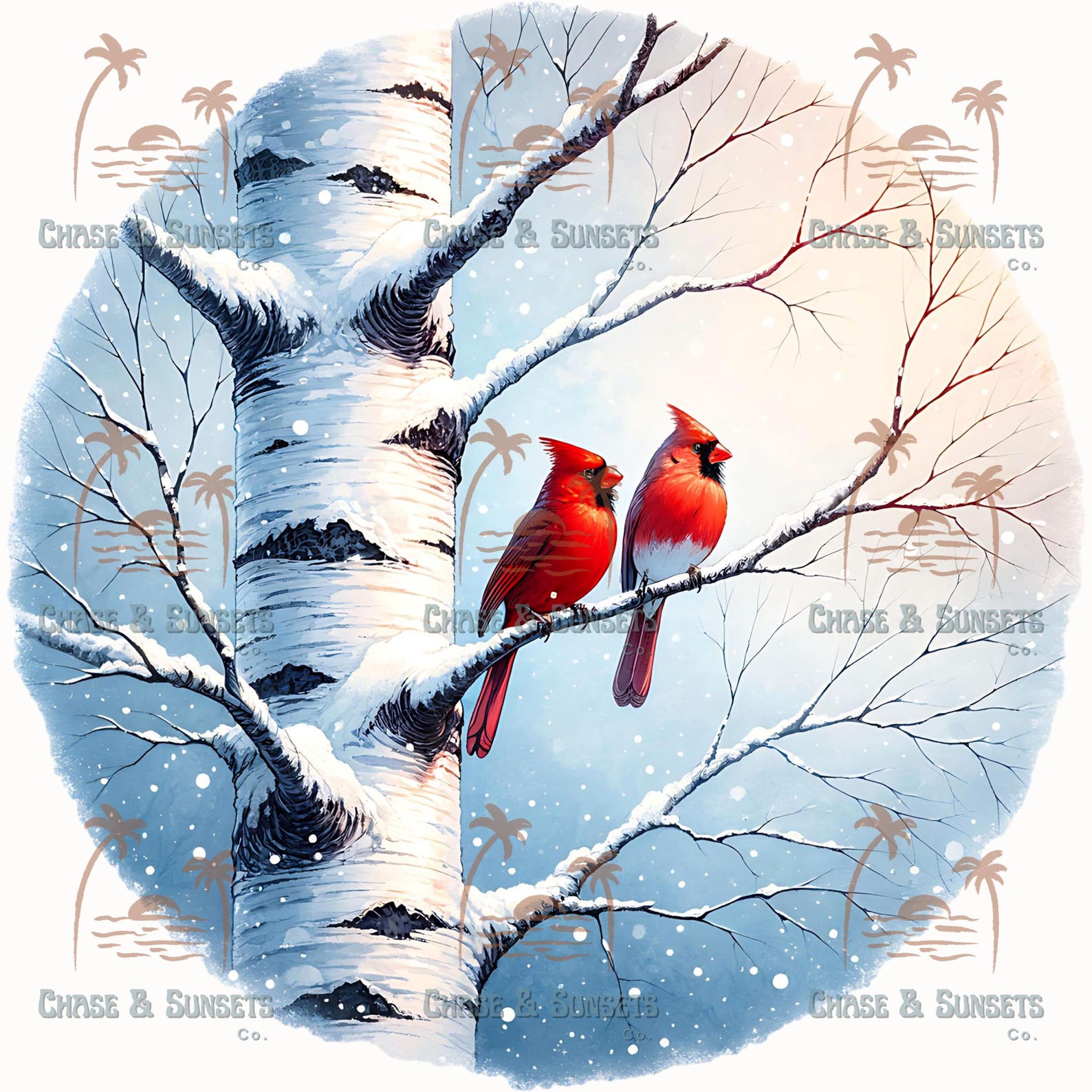 Winter Cardinal PNG Wind Spinner Red Cardinal Clipart Botanical ...