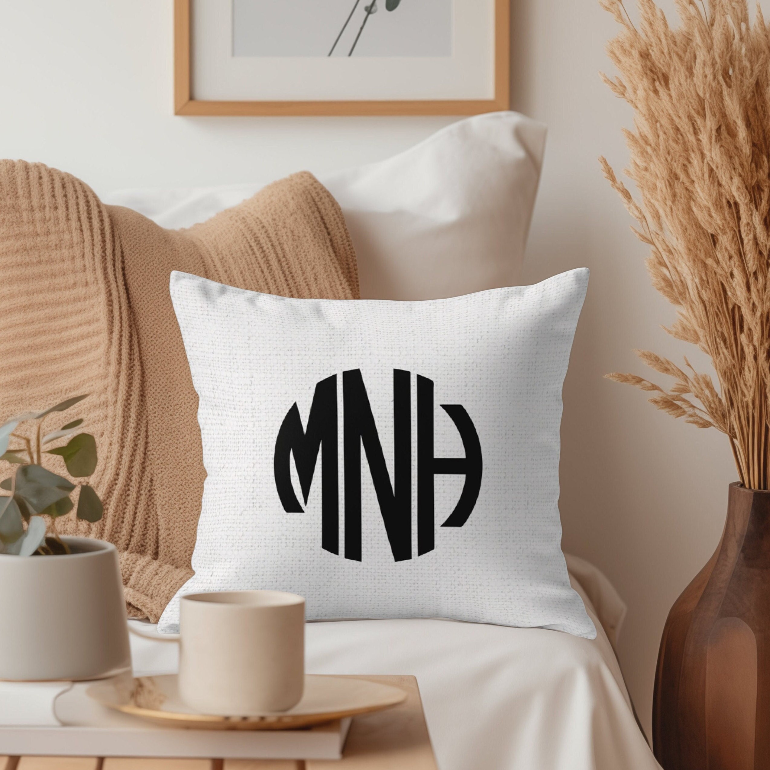 Monogram Pillows Initial Pillow Custom Name Pillow Customizable Pillow ...