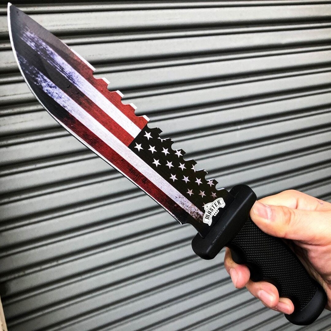 12.5 Military Tactical USA AMERICAN FLAG Fixed Blade Bowie - Etsy
