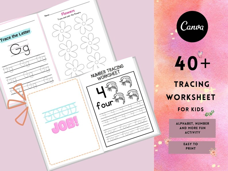 40+ Tracing Alphabet and Numbers of Worksheets for Kids. Printable for ...