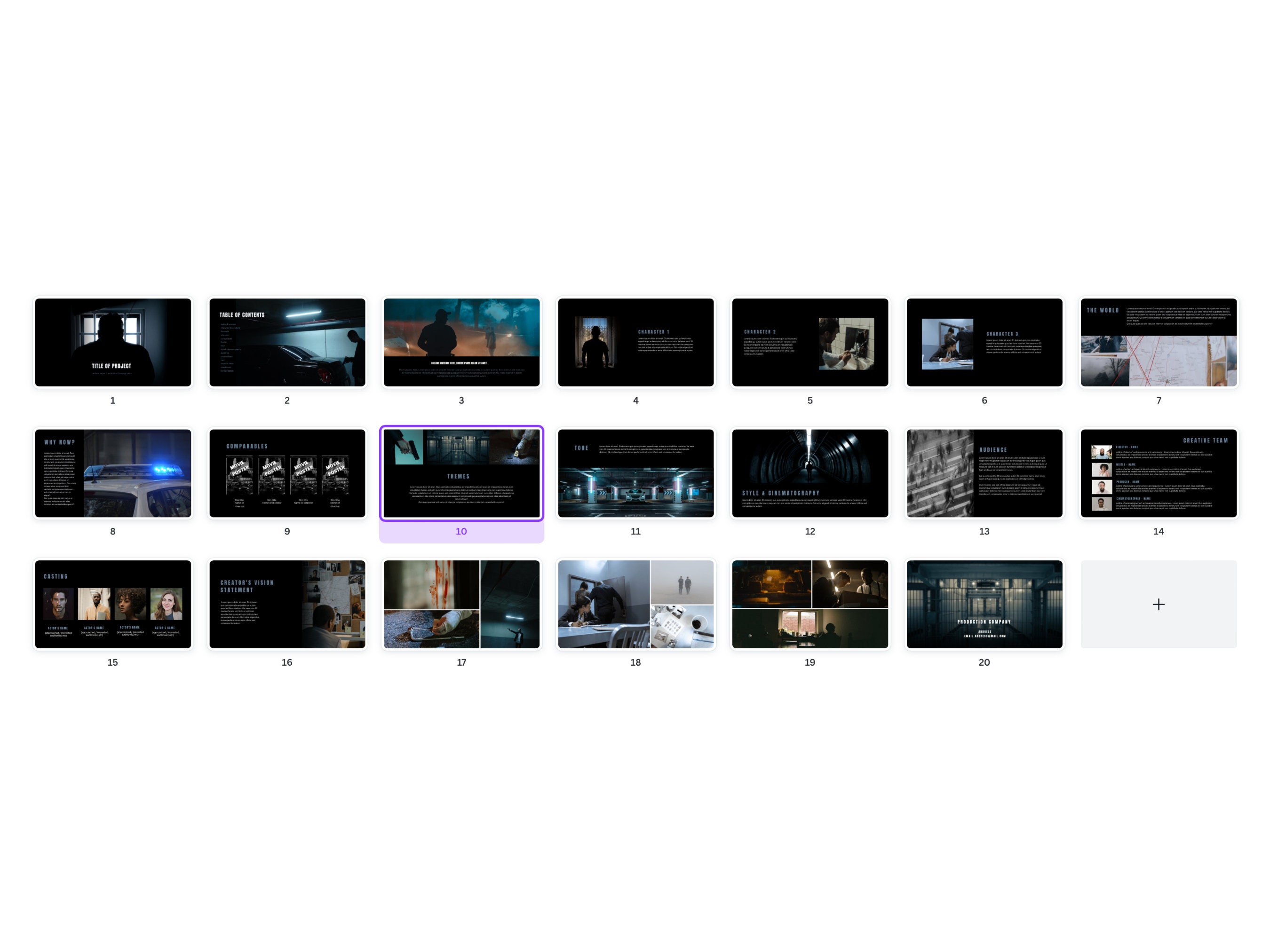 Crime Film Pitch Deck - Thriller, Mystery - Canva Template - Etsy