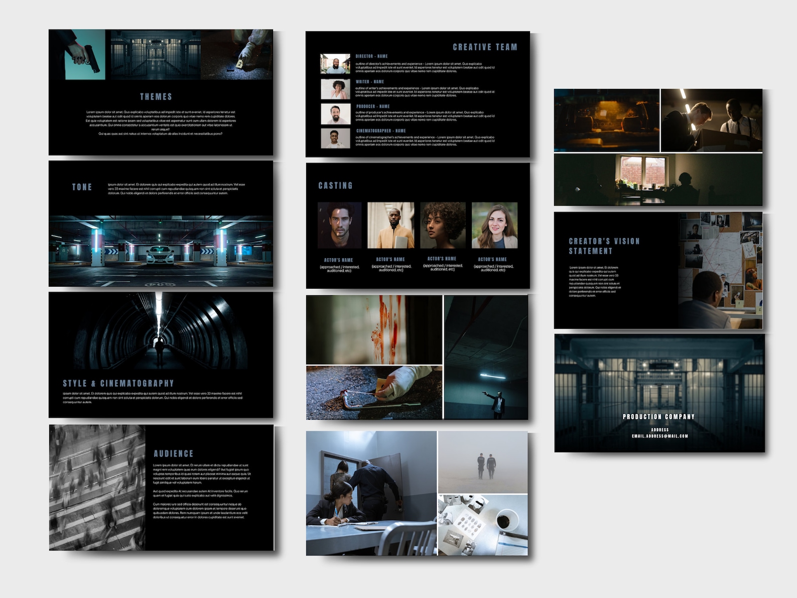 Crime Film Pitch Deck - Thriller, Mystery - Canva Template - Etsy