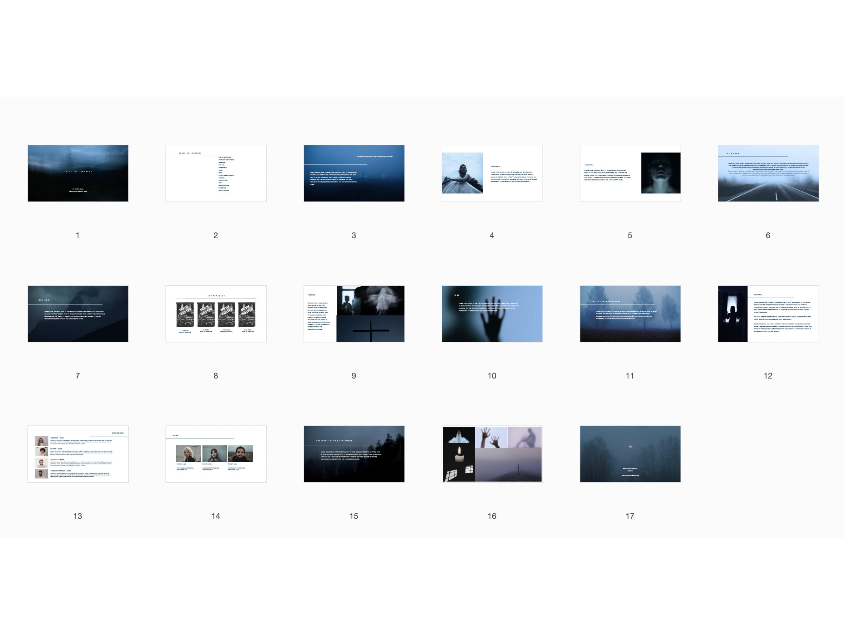 Film Pitch Deck Template: Dark, Ominous, Indie - Customise & Edit ...