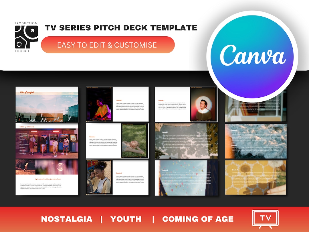 TV Series Pitch Deck Template: Nostalgia / Youth / Coming of Age - Etsy