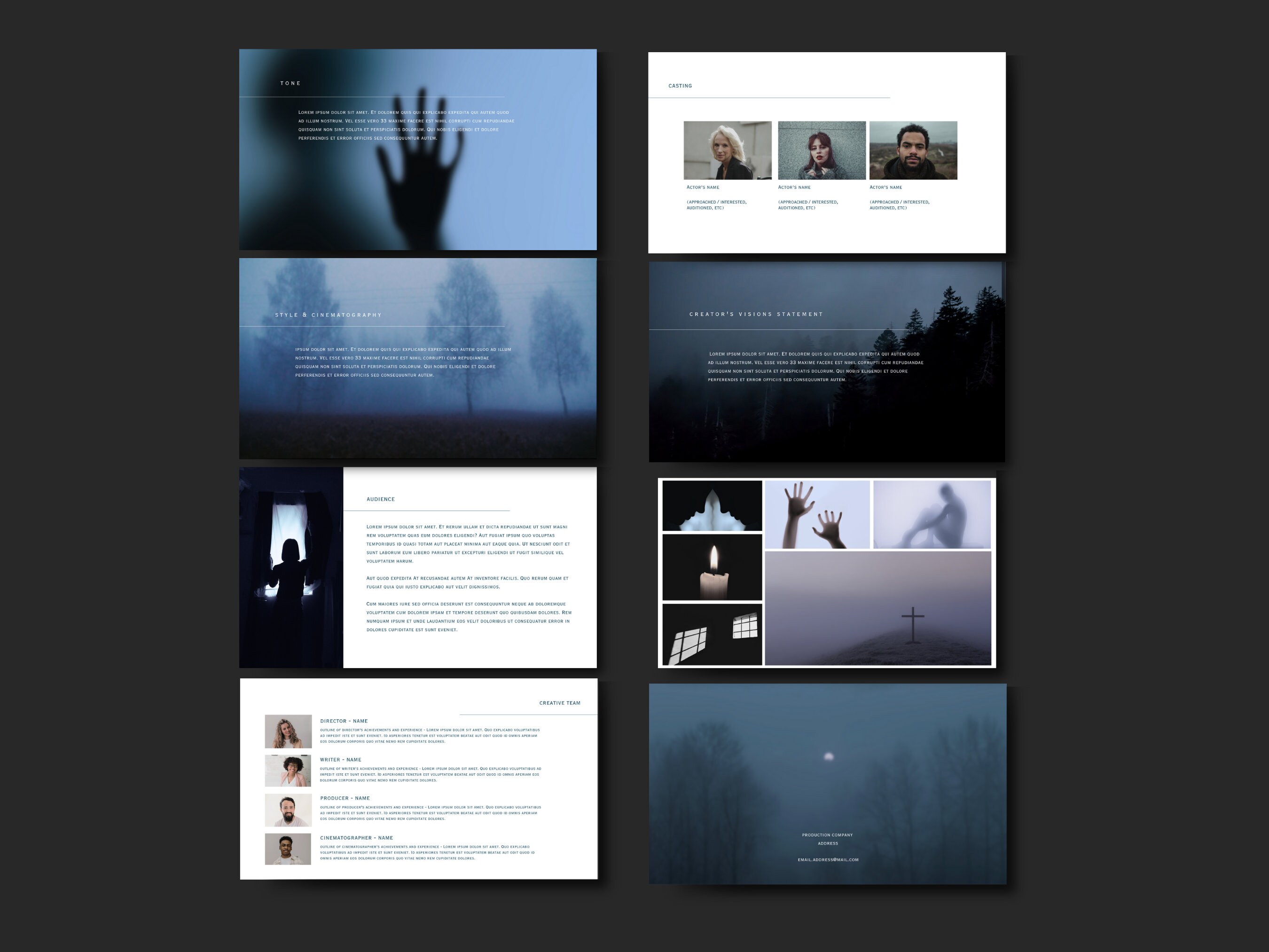 Film Pitch Deck Template: Dark, Ominous, Indie - Customise & Edit ...
