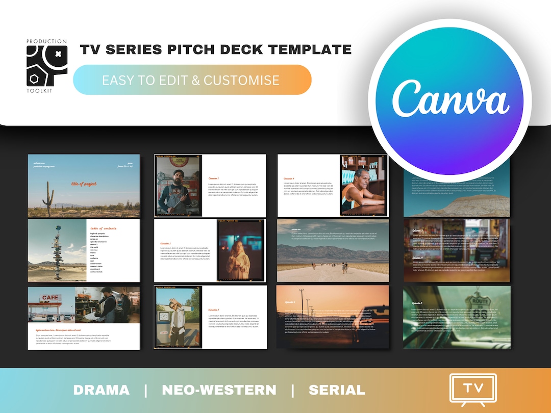 TV Series Pitch Deck Template: Drama / Neo-western / Serial - Etsy