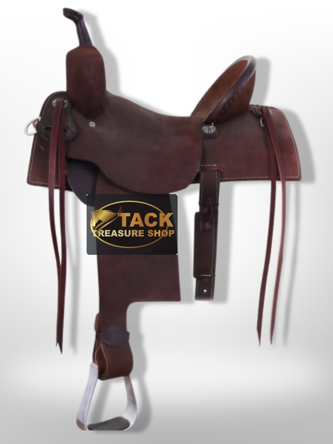 Western Leather Barrel Racing Horse Saddle Tack With Matching Headstall ...