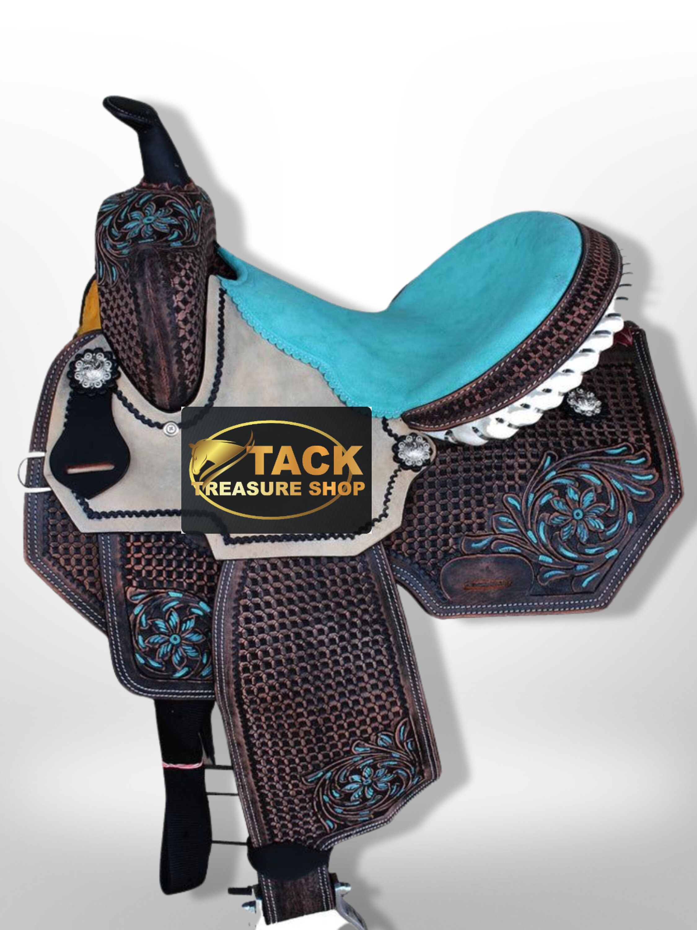 Leather Saddle, Western Leather Hand Carved Barrel Racing Trail Deep ...