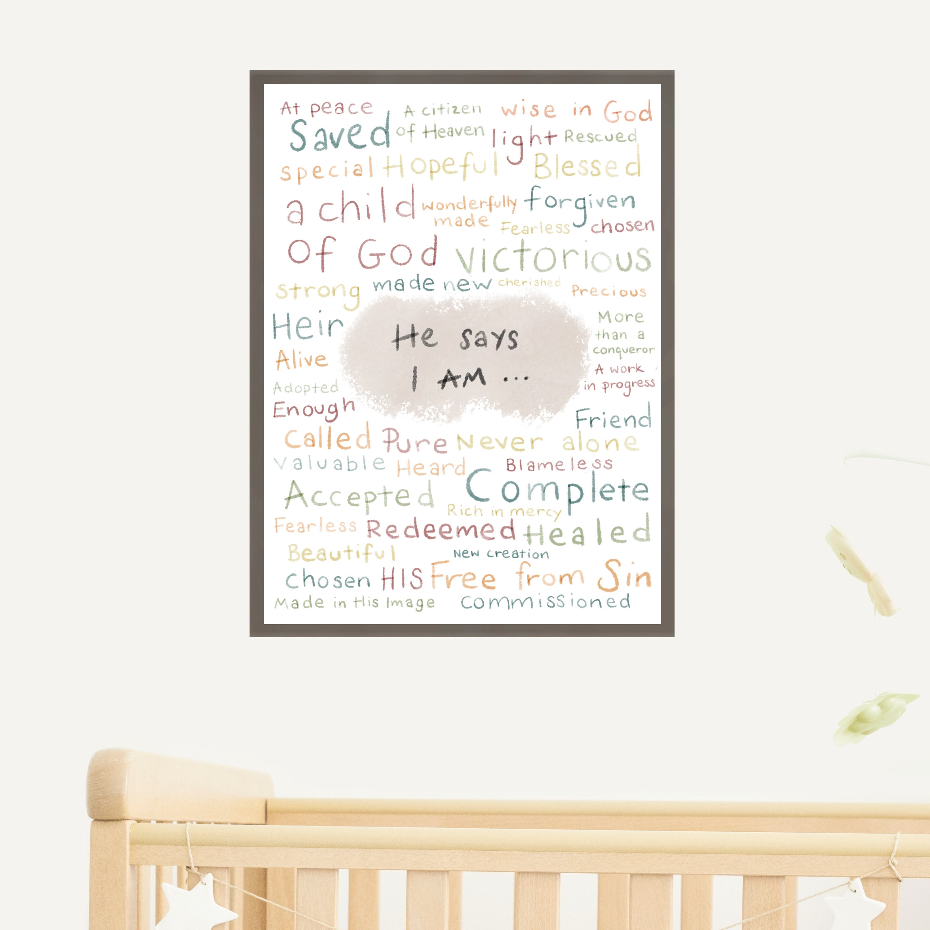 I Am Who He Says I Am Boys, Wall Art Kids, Bible Verse Print for ...
