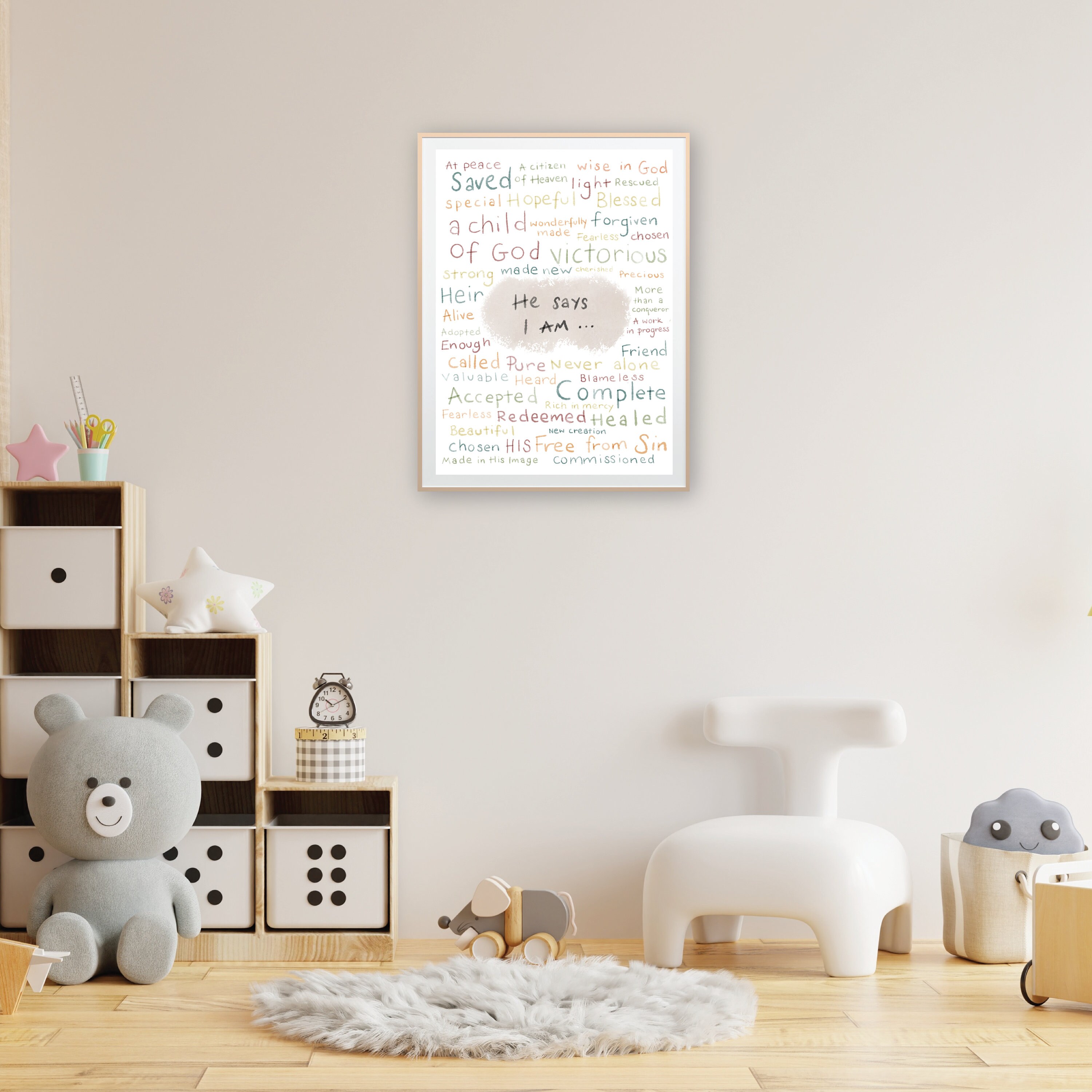 I Am Who He Says I Am Boys, Wall Art Kids, Bible Verse Print for ...