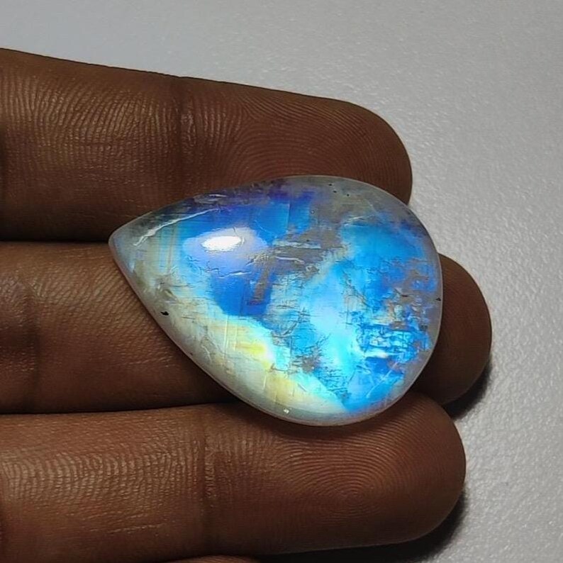 AAA Quality Moonstone Cabochon | Blue Fire Moonstone Cab | Moonstone ...