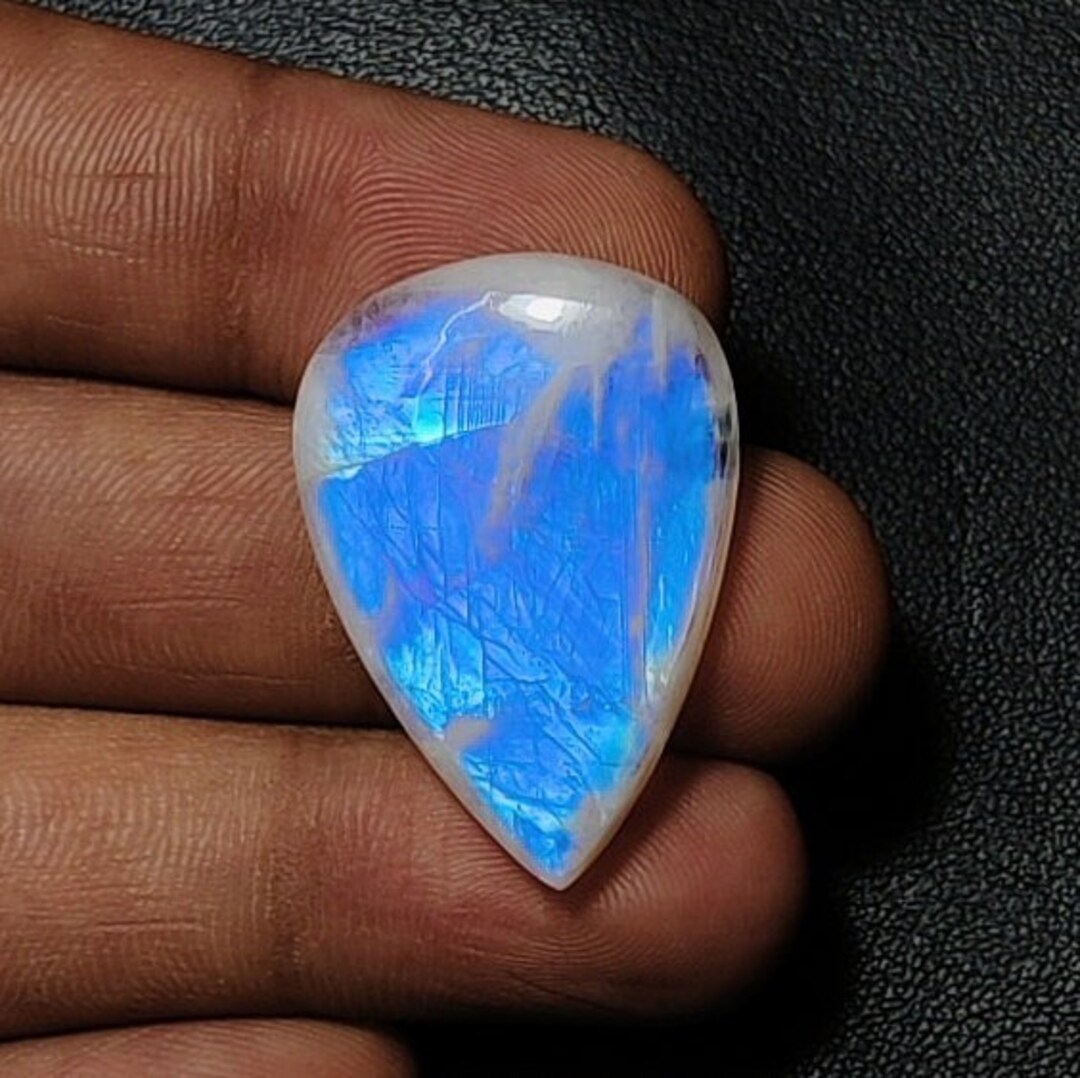 Blue Fire Moonstone Cabochon Gemstone | 100% Natural Moonstone Loose ...