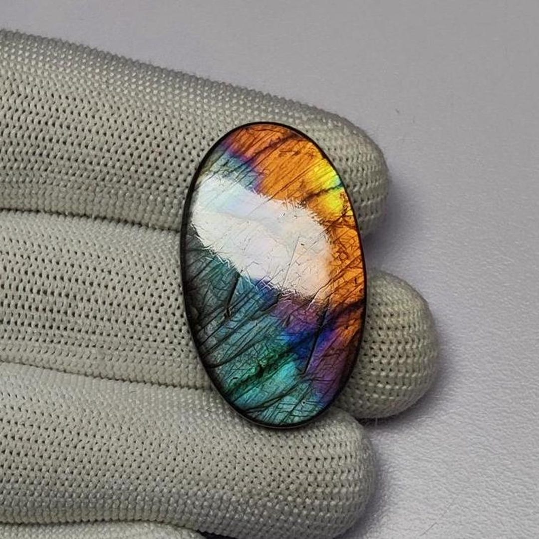Gorgeous Rainbow Fire Spectrolite Oval Shape Cabochon | Spectrolite ...