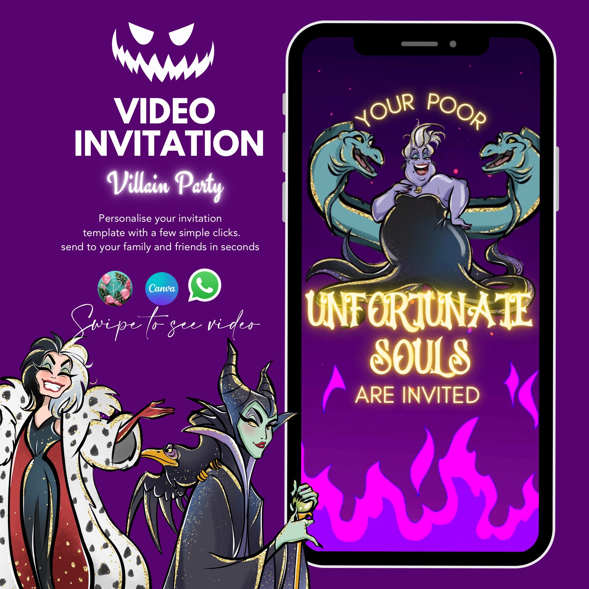 Halloween Video Invitation Villain Party Animated Invite Halloween ...