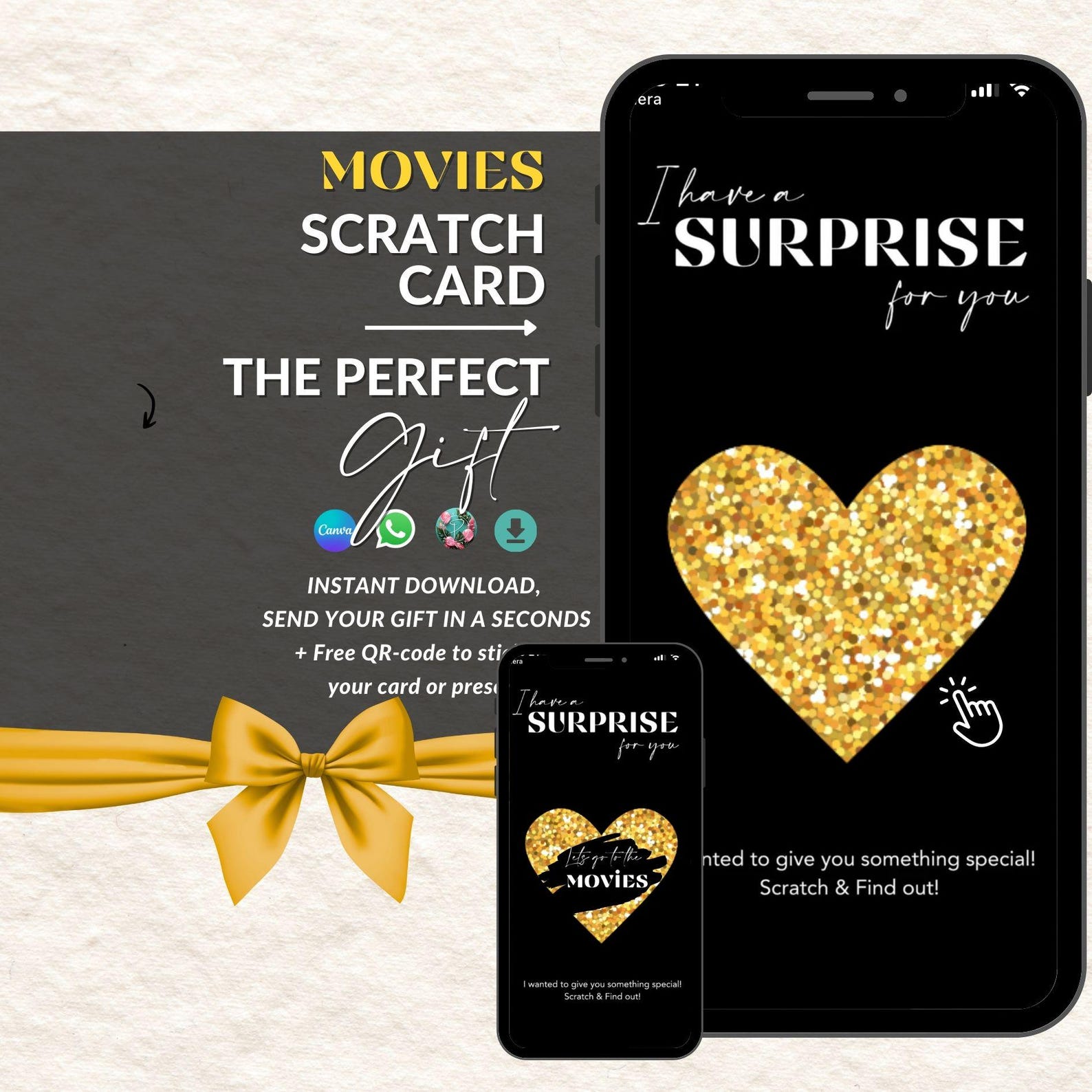 Digital Scratchcard Movie Invitation Video Movie Gift Voucher Instant Surprise Gift Experience ...