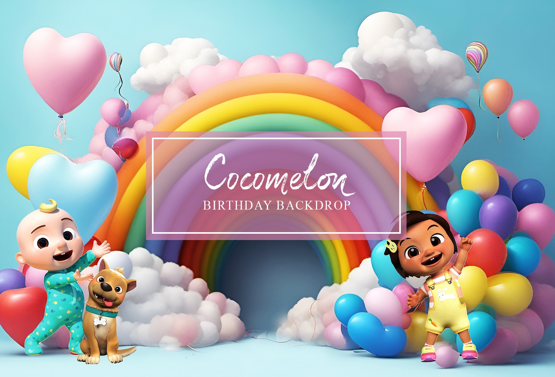 Cocomelon Backdrop for Photography Birthday Party Cocomelon - Etsy