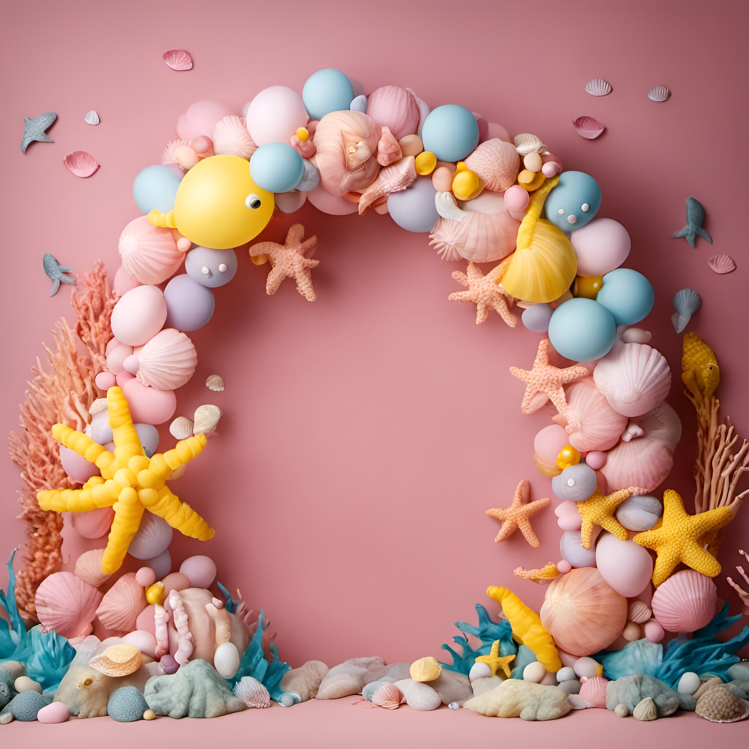 Birthday Backdrop for Kids Mermaid Balloon Arch Backdrop for - Etsy